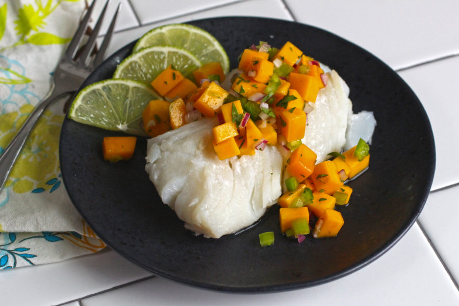 Poached Cod with Mango Salsa - Gluten Free Society