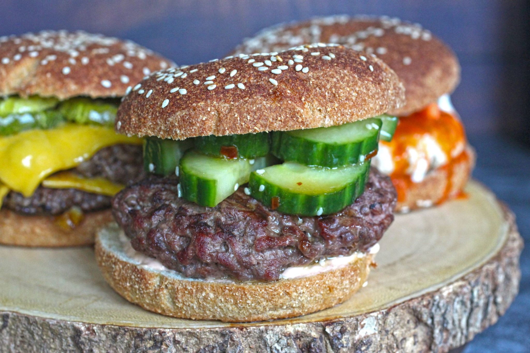 Korean Inspired Burgers with Spicy Cucumbers - Gluten Free Society